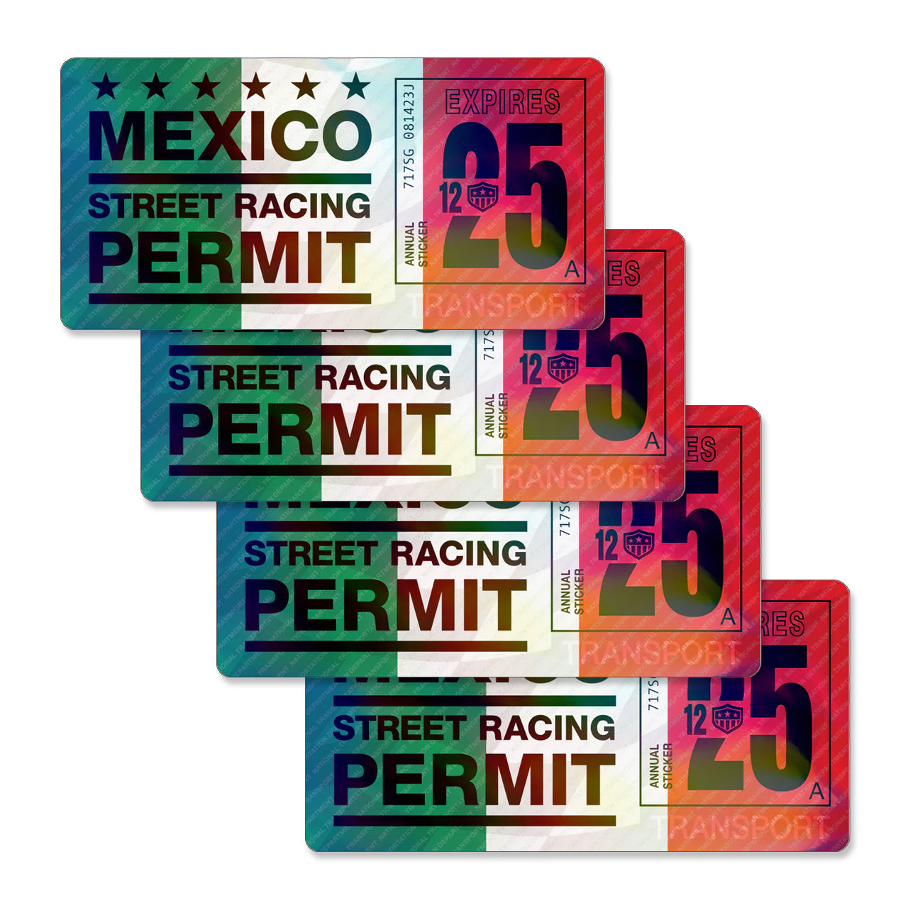 Mexico Street Racing Sticker - Packs of 4